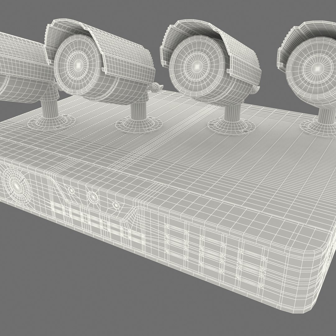 4 ch cctv security 3d model