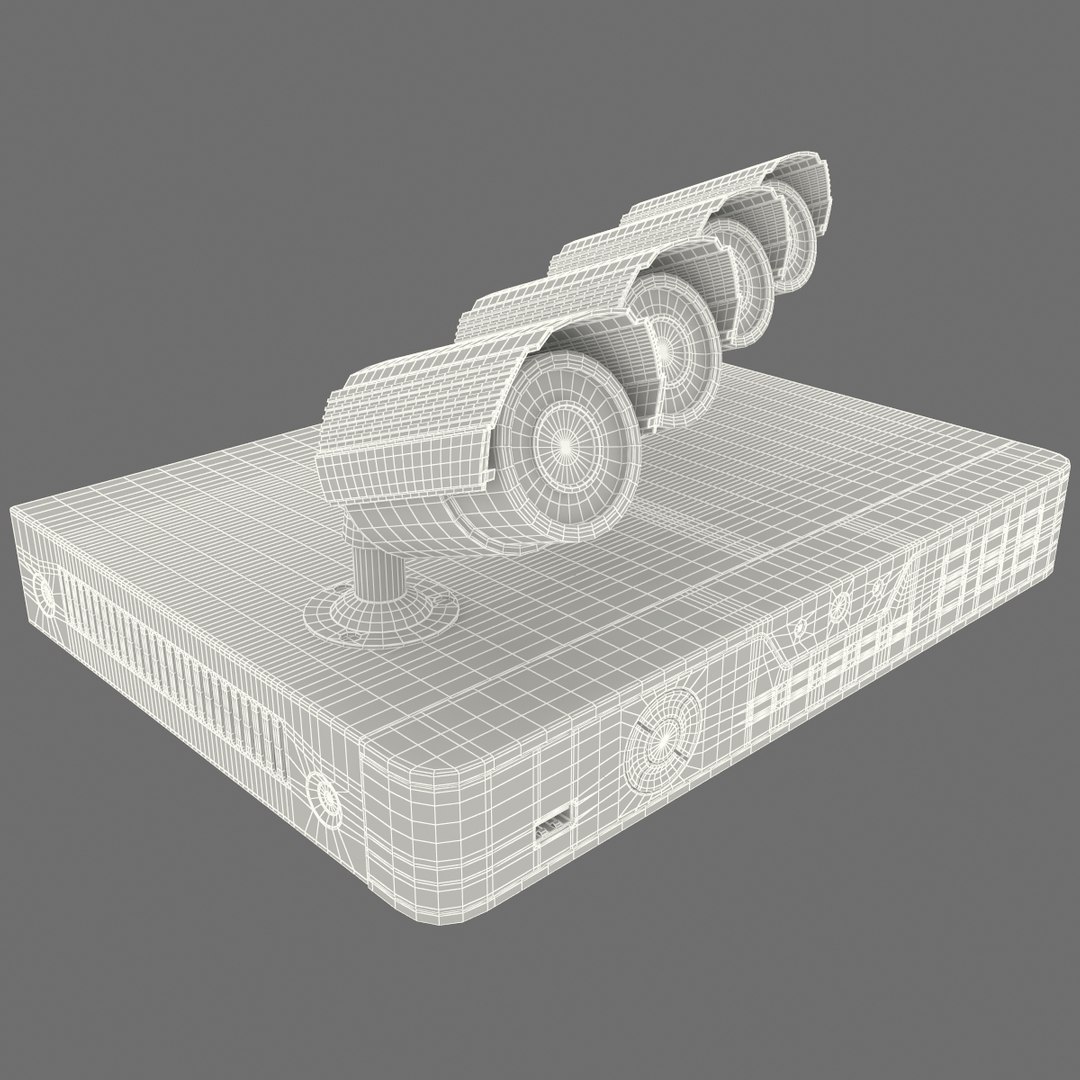 4 ch cctv security 3d model