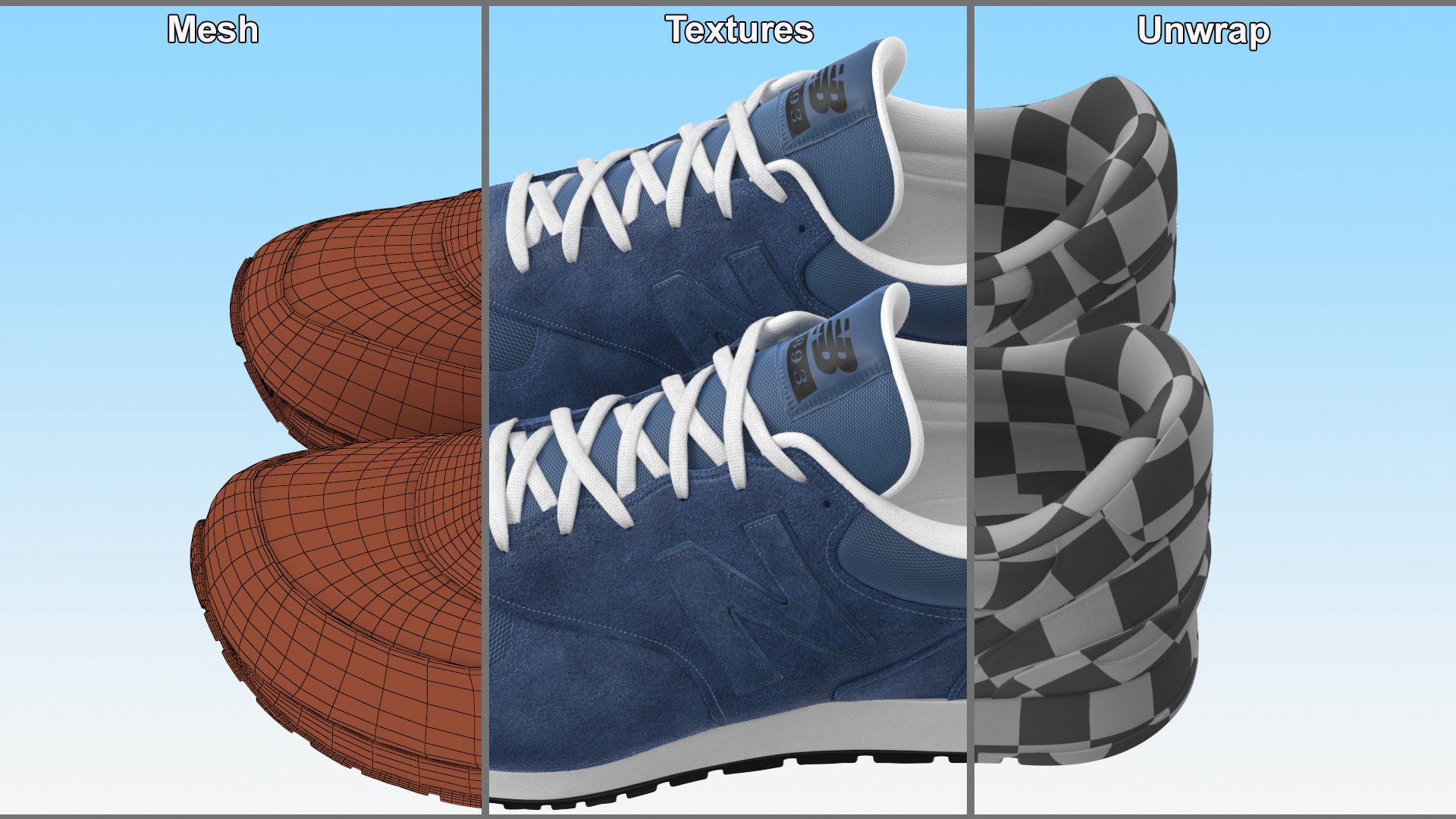 3D Model New Balance Mens Sneakers Fur - TurboSquid 2161272