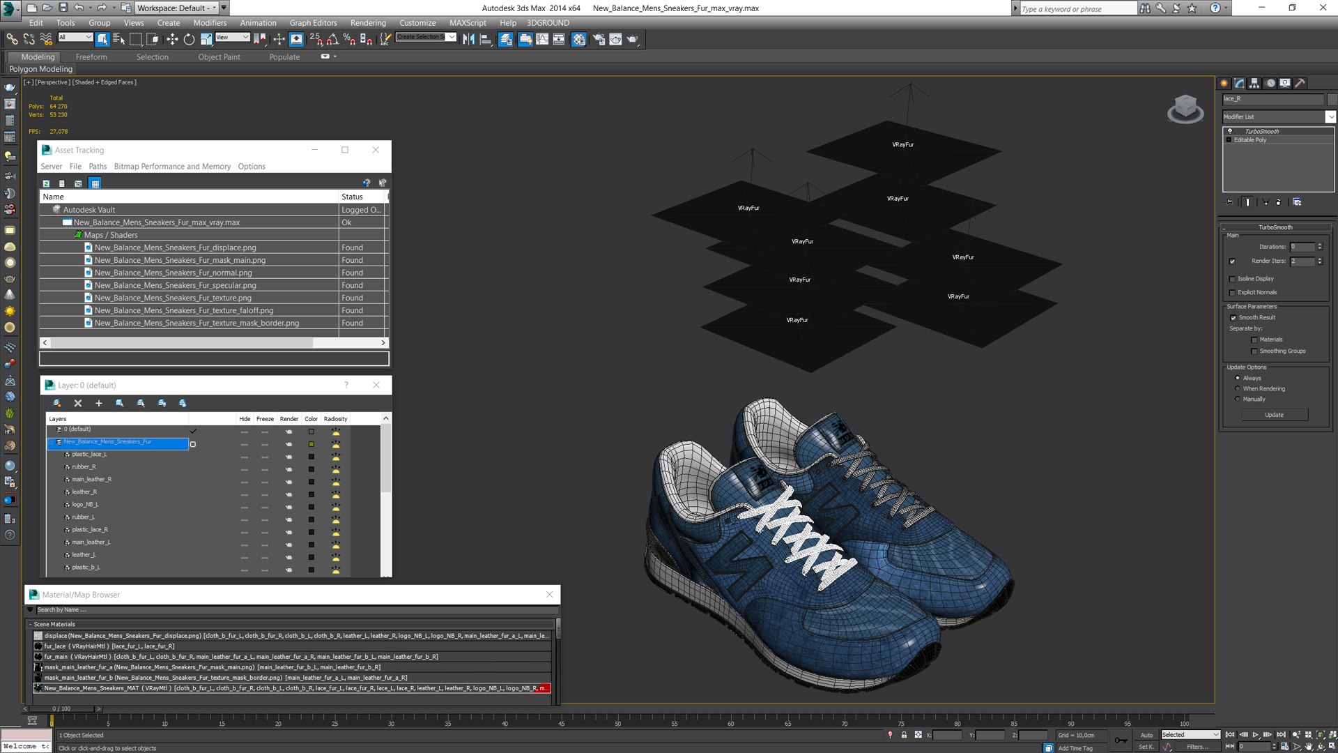 3D Model New Balance Mens Sneakers Fur - TurboSquid 2161272