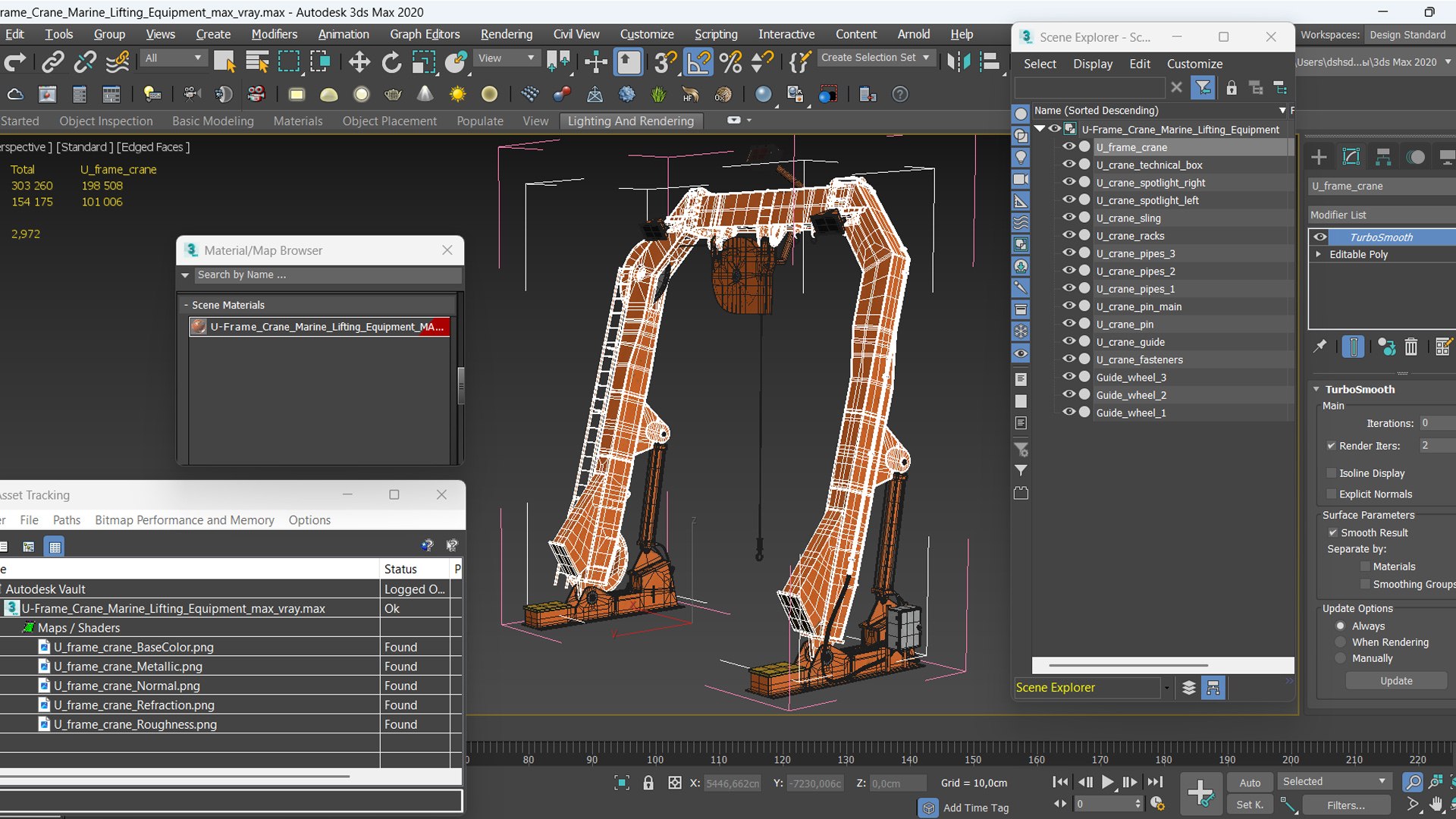 3D U-Frame Crane Marine Lifting Equipment Model - TurboSquid 2387296