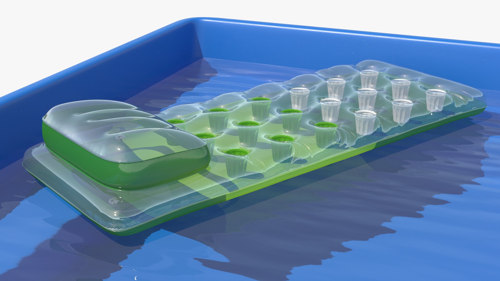 3D Pool And Inflatable Mattress Model - TurboSquid 2343146