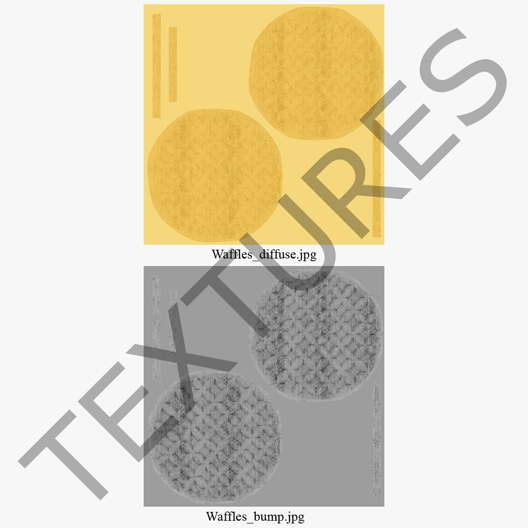 3d American Waffles Model