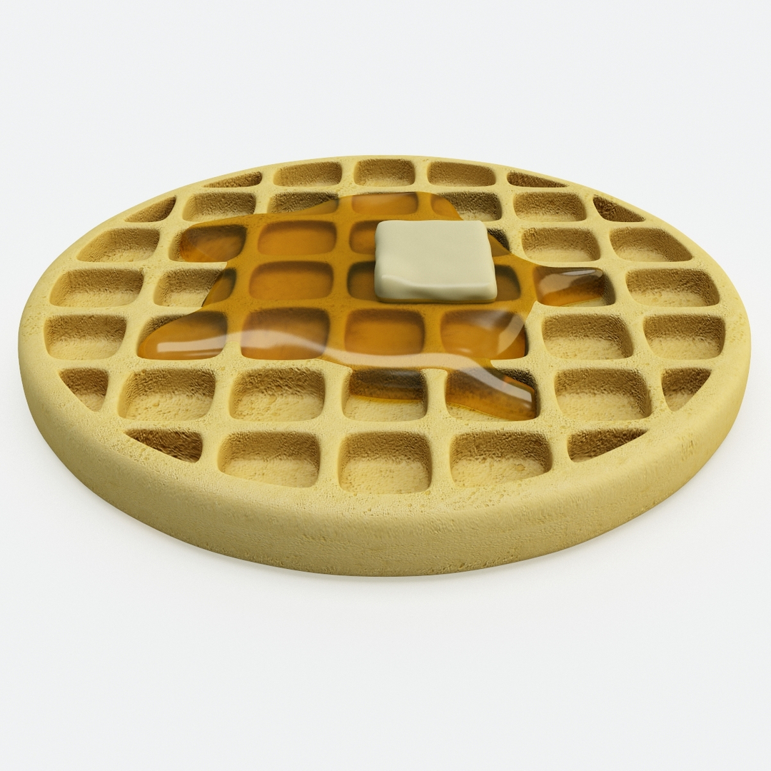 3d American Waffles Model