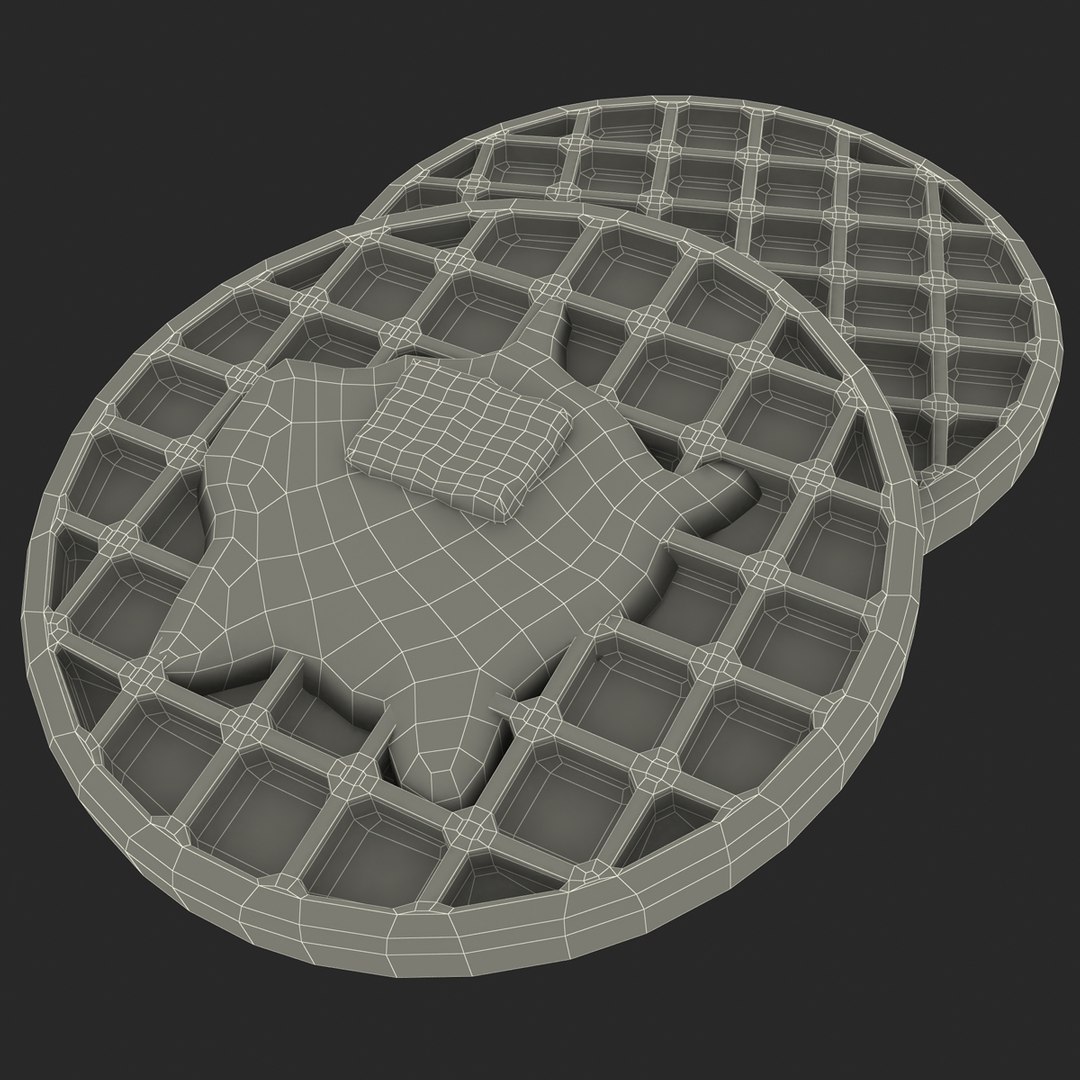 3d American Waffles Model