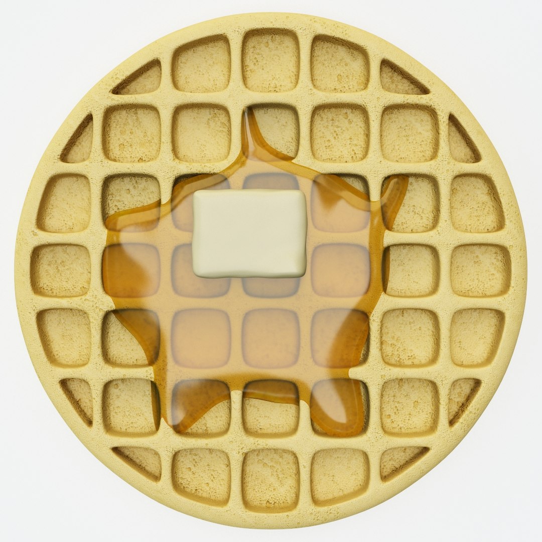 3d American Waffles Model