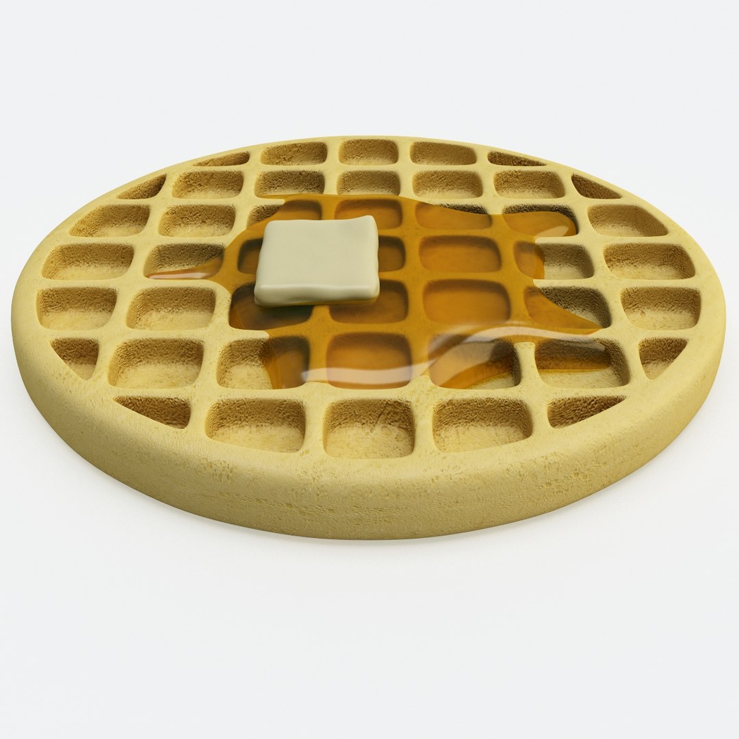3d American Waffles Model