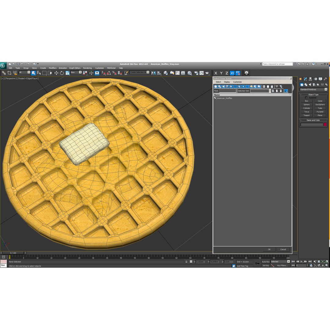 3d American Waffles Model