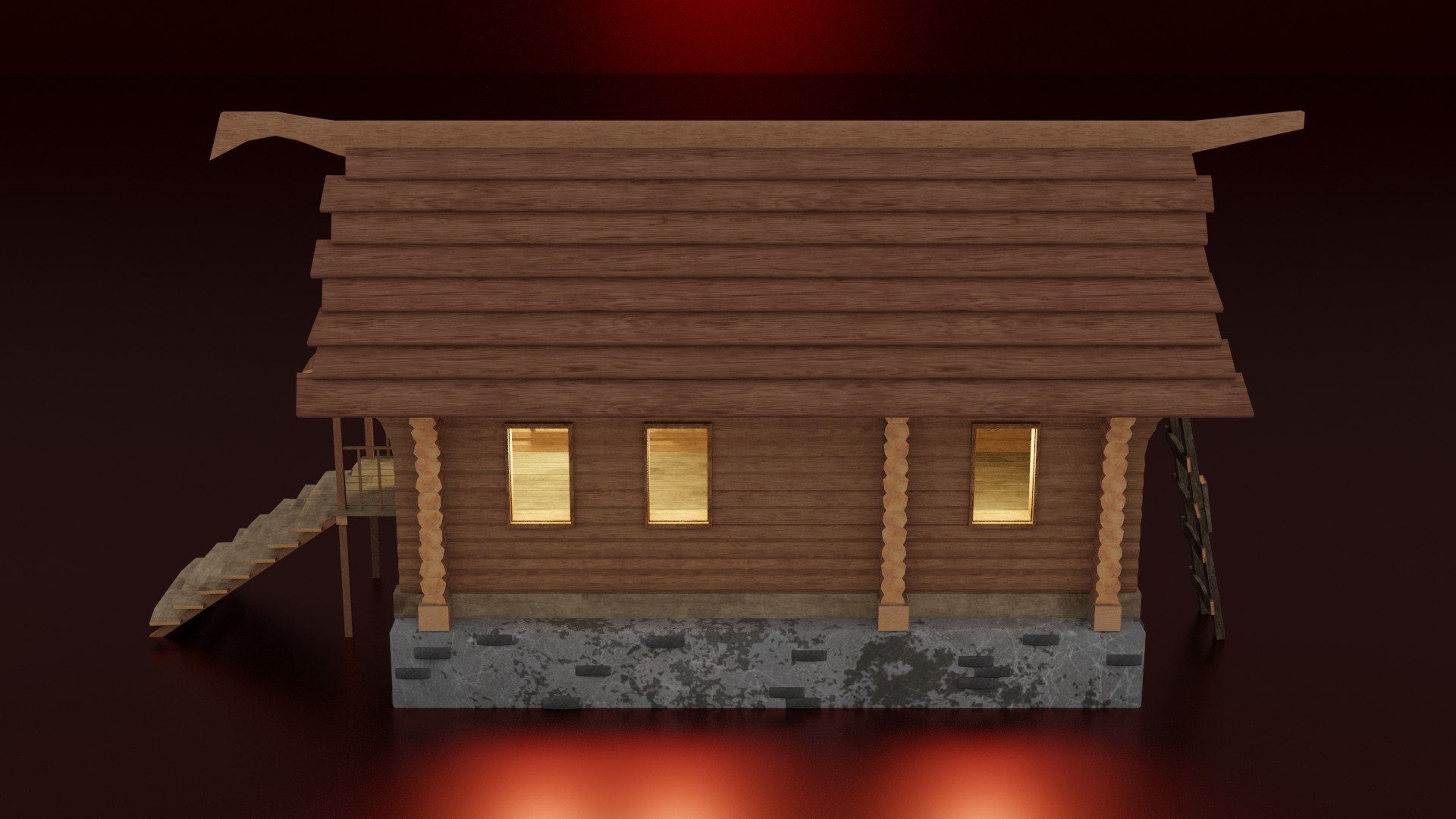 3D Model Wooden Hut - TurboSquid 1595413