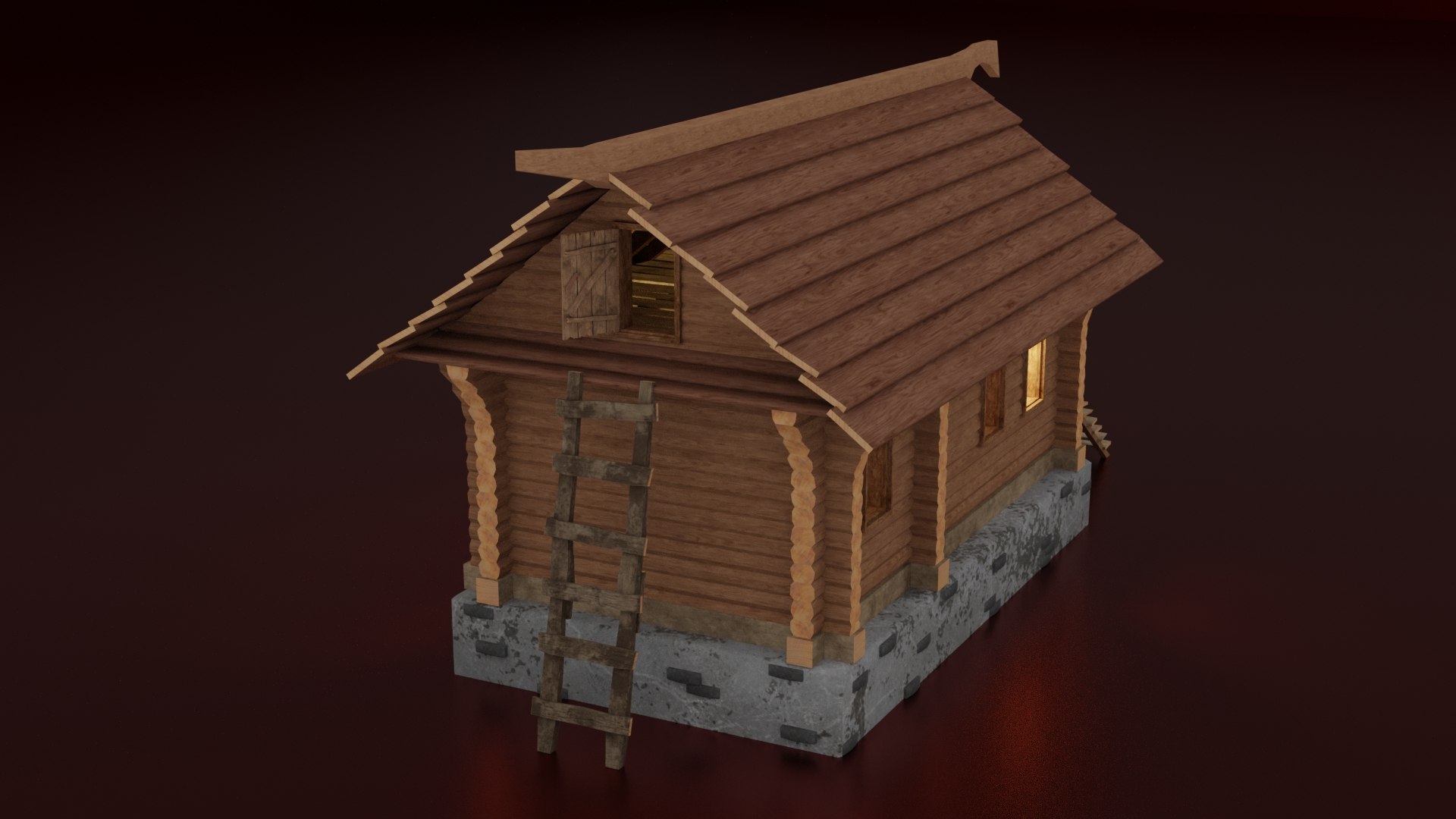 3D Model Wooden Hut - TurboSquid 1595413