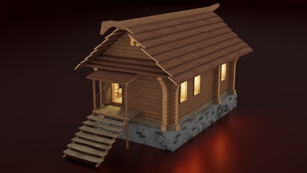 3D model wooden hut - TurboSquid 1595413