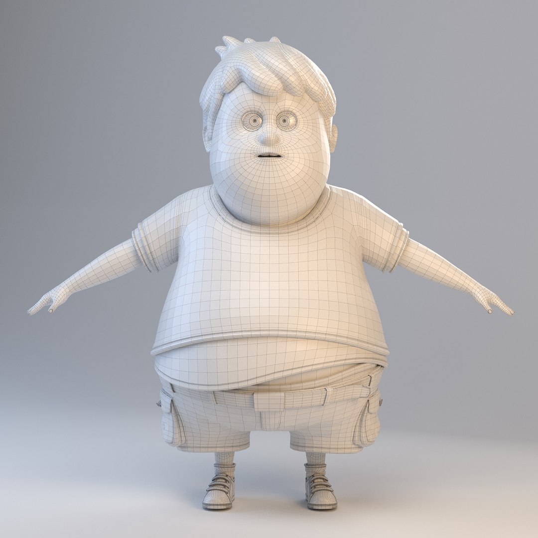 3D Model Cartoon Teenage Fat Boy - TurboSquid 1582286