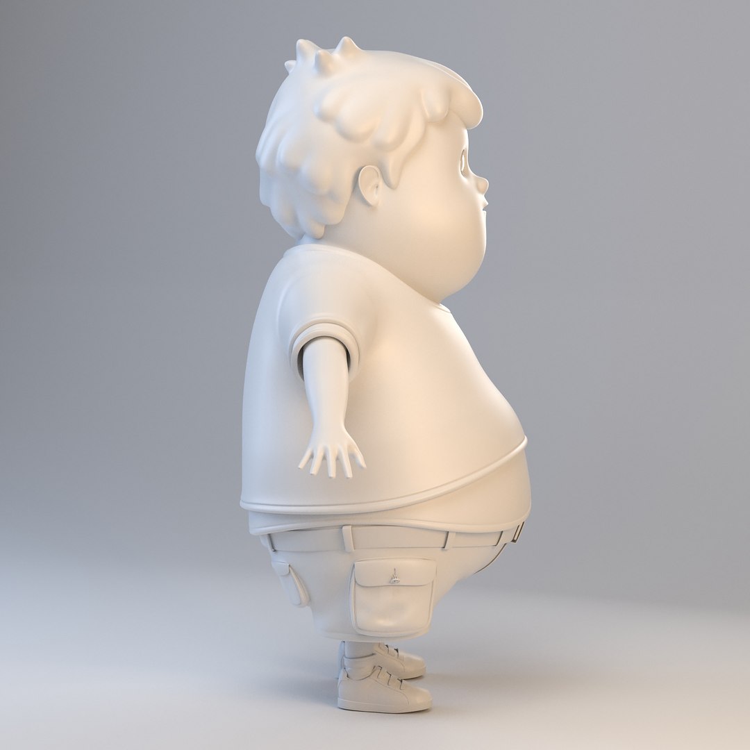 3D Model Cartoon Teenage Fat Boy - TurboSquid 1582286