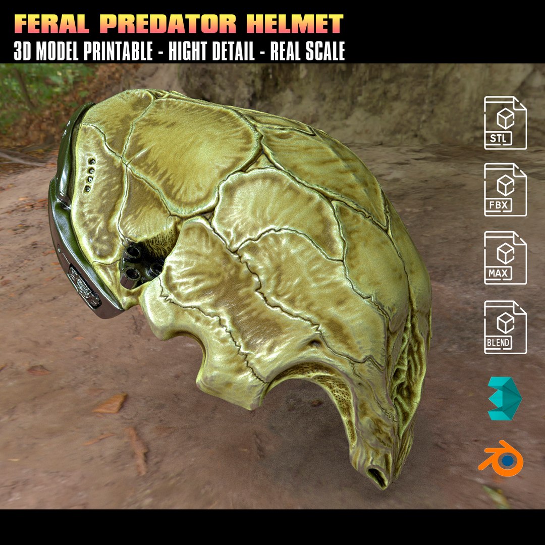 modelo 3d FERAL HELMET 3D MODEL PRINTABLE - STL - FBX - MAX - BLEND ...