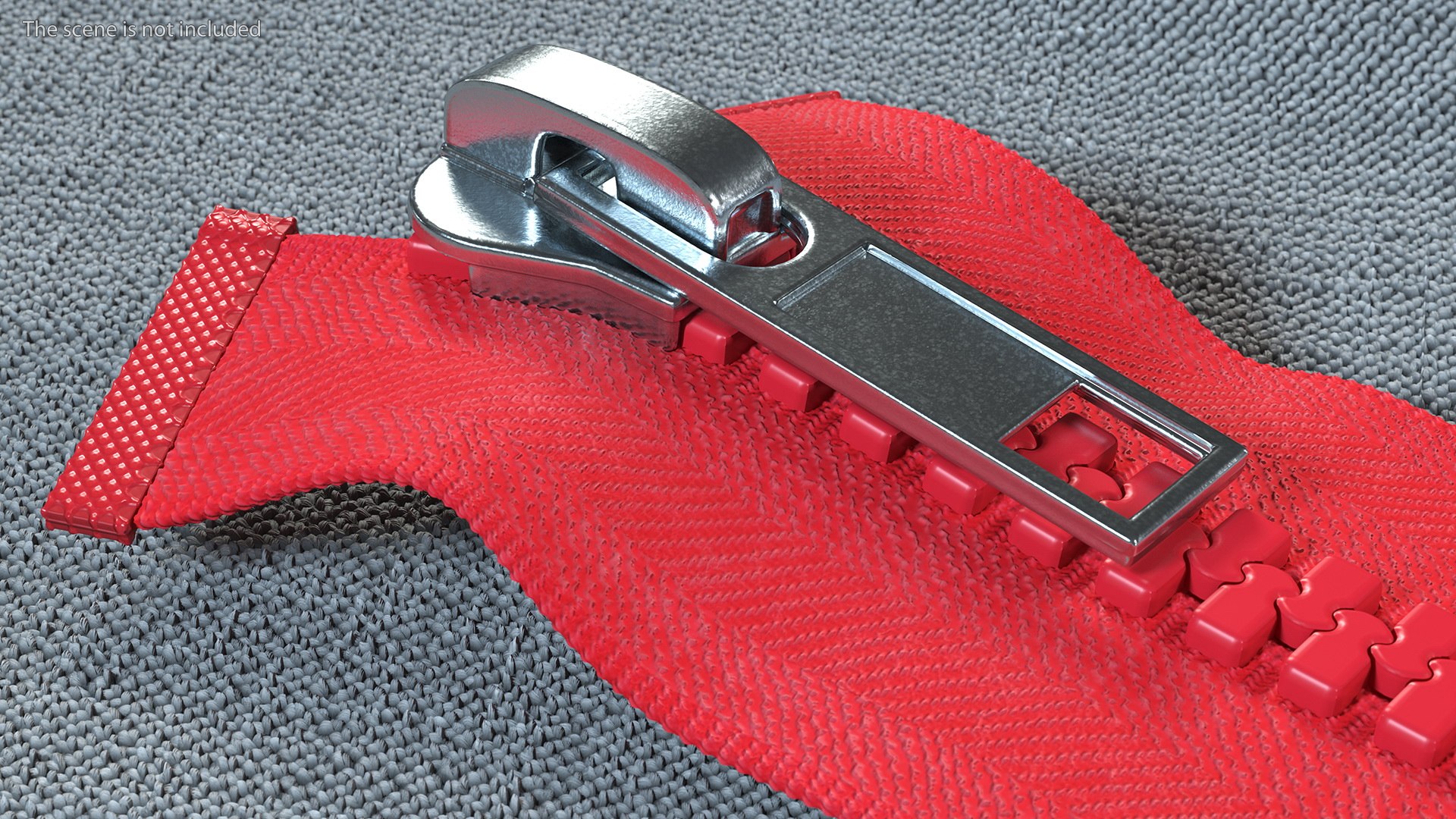 Two Sided Plastic Zipper Closed Red 3D Model - TurboSquid 1793865