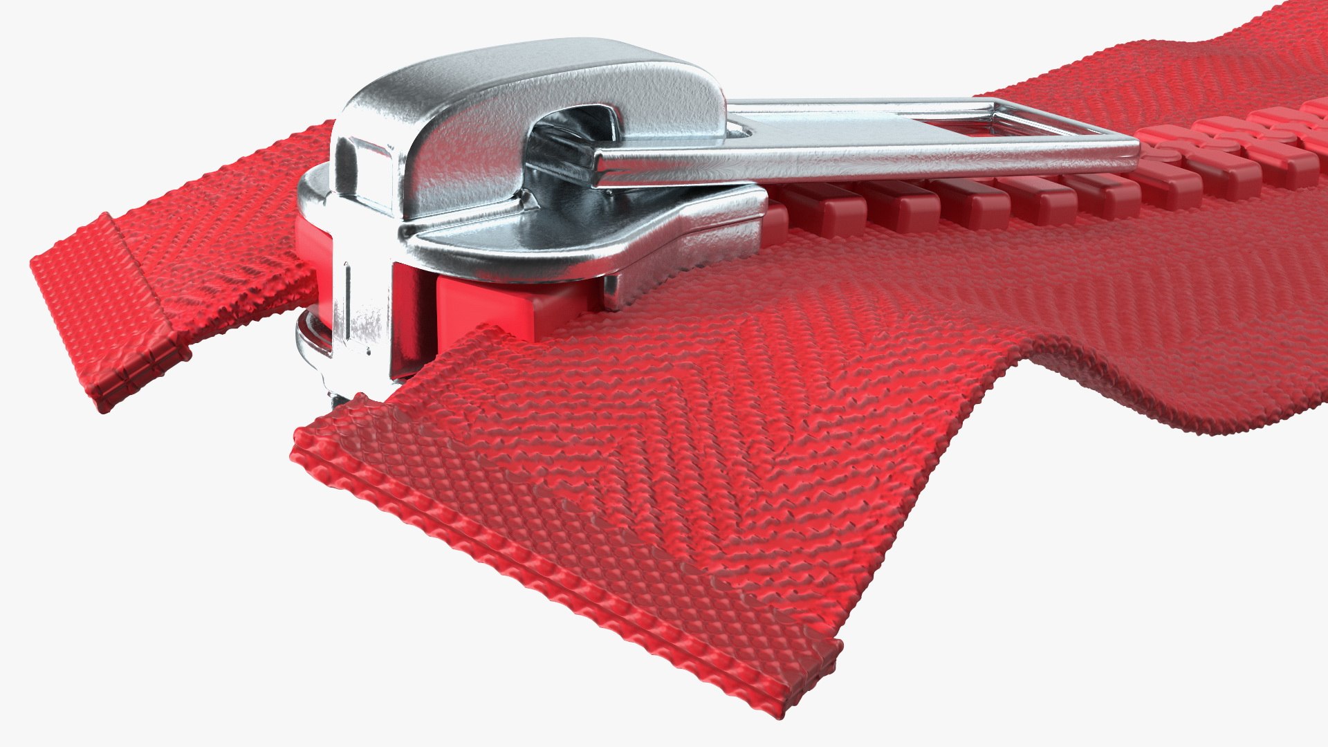 Two Sided Plastic Zipper Closed Red 3D Model - TurboSquid 1793865