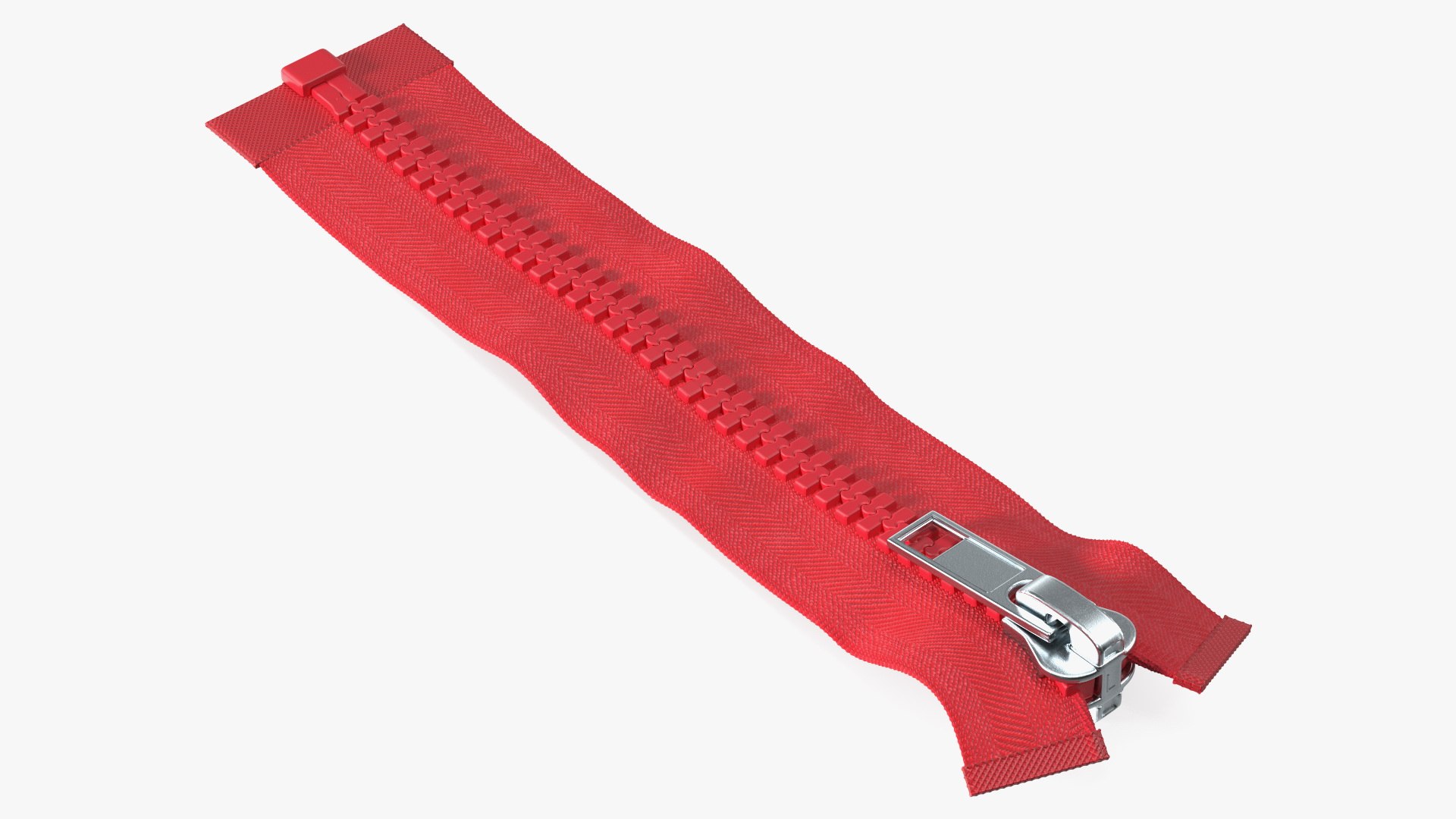 Two Sided Plastic Zipper Closed Red 3D model - TurboSquid 1793865