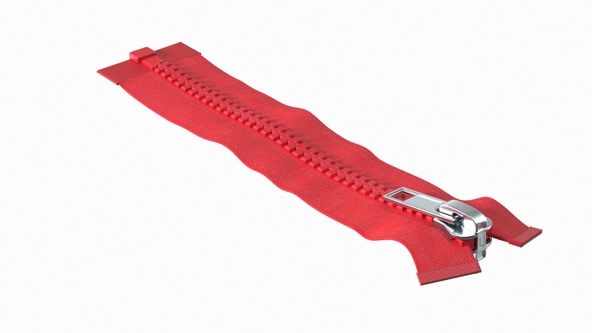 Two Sided Plastic Zipper Closed Red 3D Model - TurboSquid 1793865