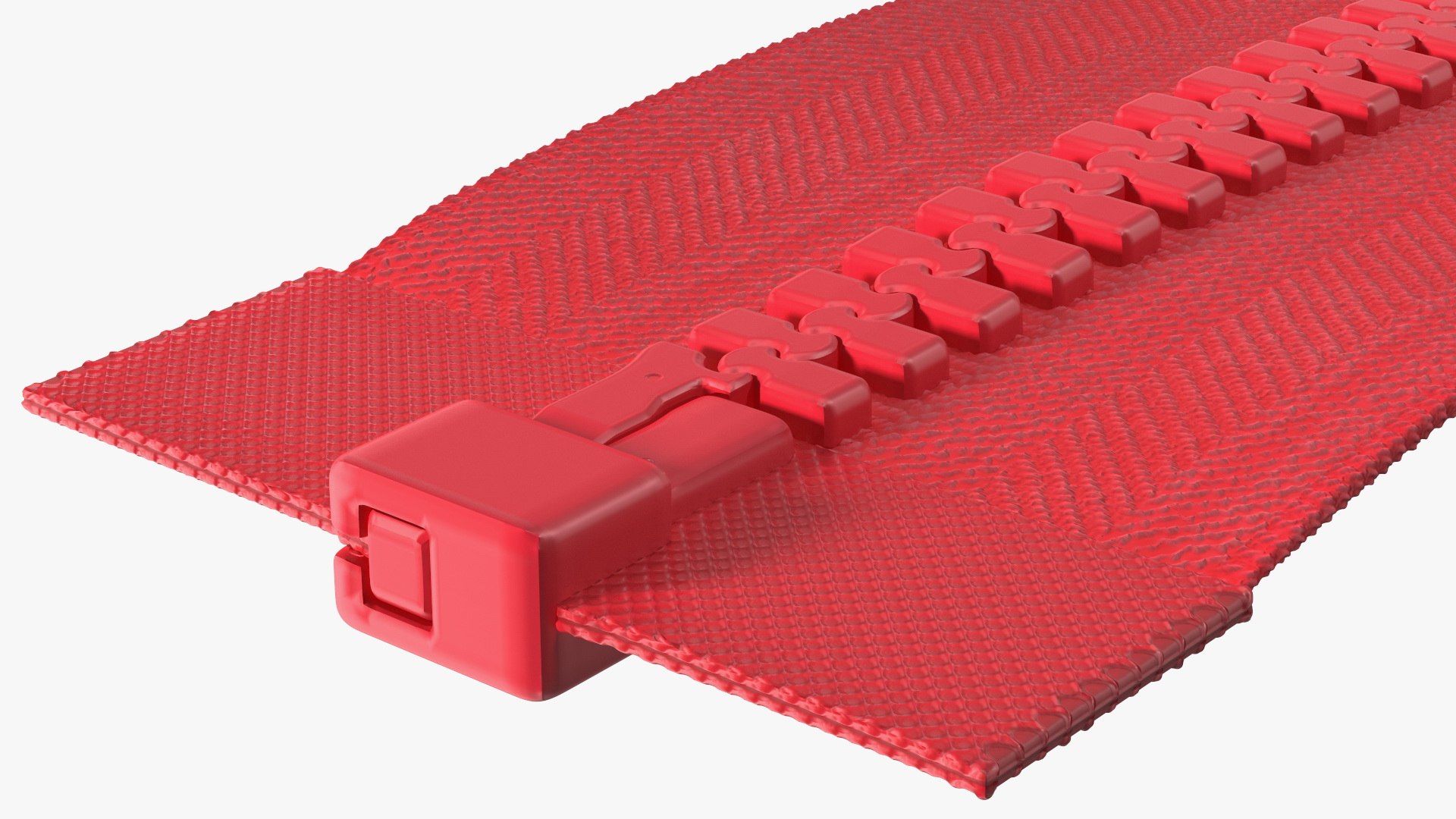 Two Sided Plastic Zipper Closed Red 3D Model - TurboSquid 1793865