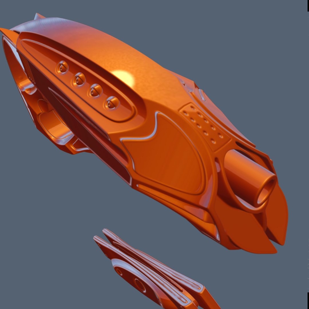 3d futuristic handgun model