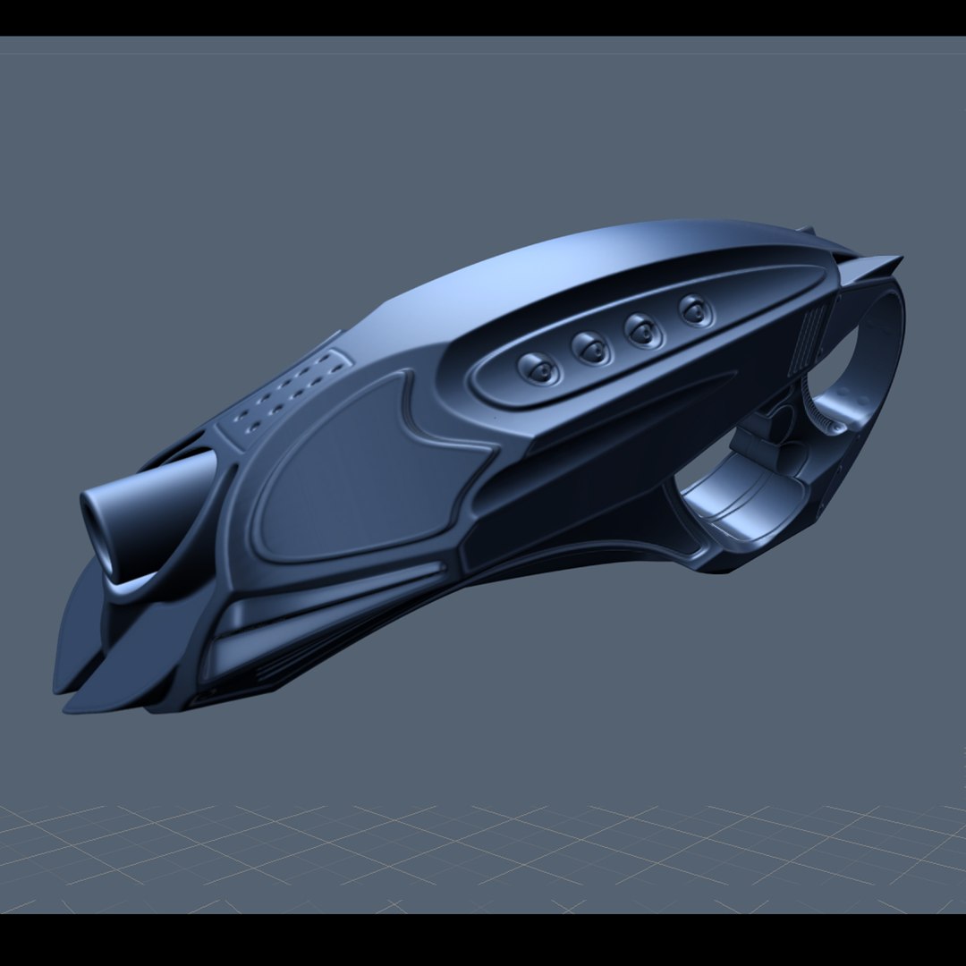 3d futuristic handgun model