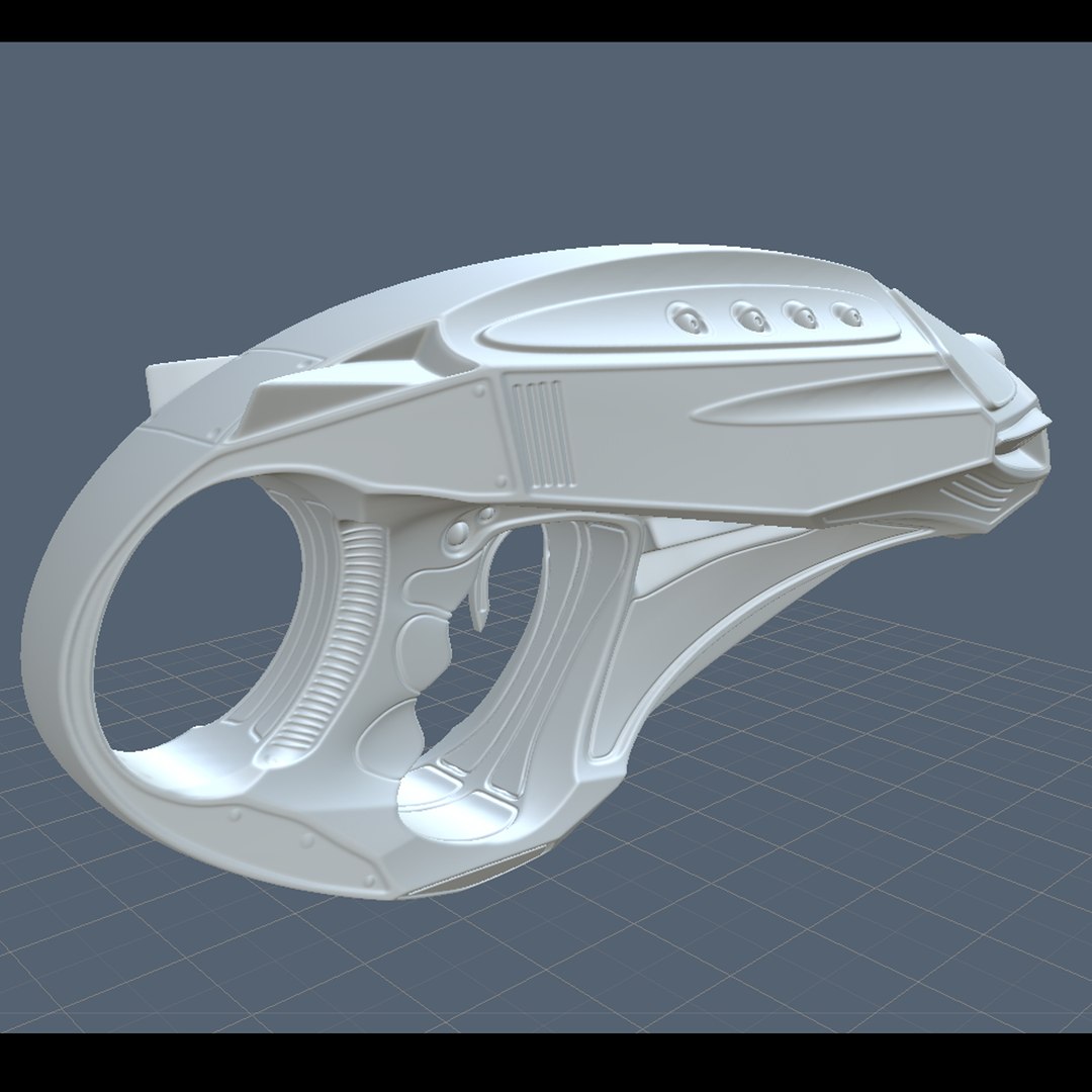 3d futuristic handgun model
