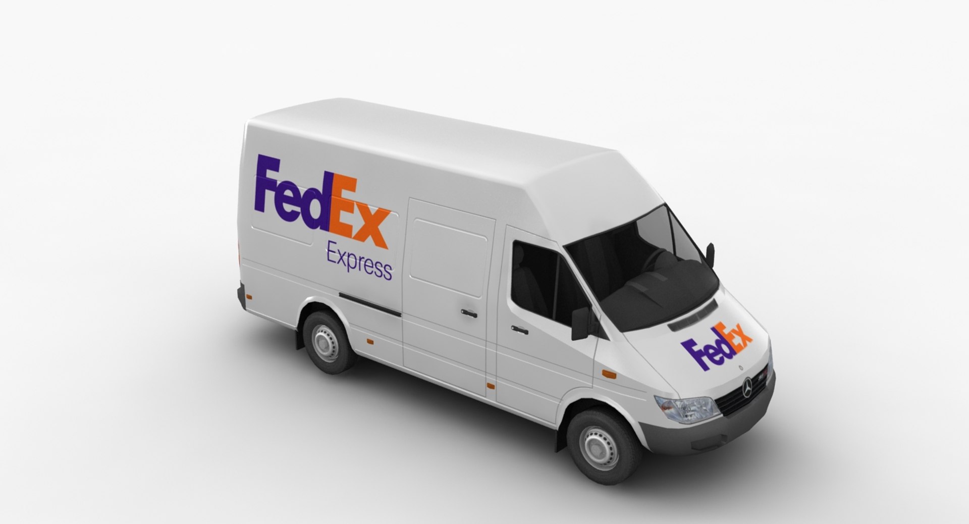 mercedes sprinter fedex 3d 3ds