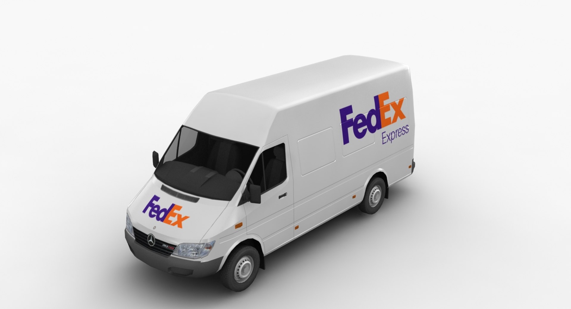 mercedes sprinter fedex 3d 3ds