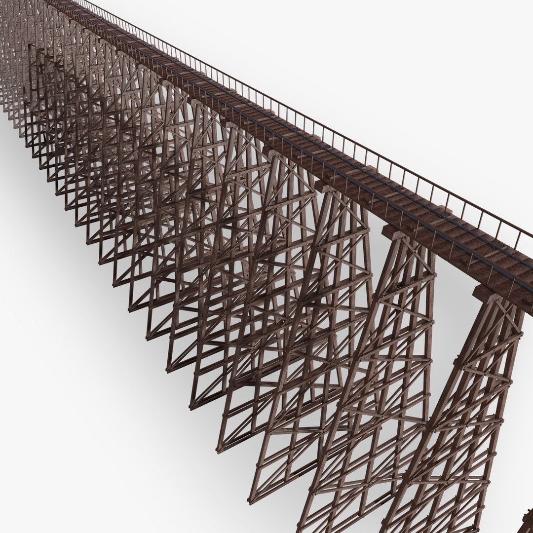 wooden trestle bridge c4d