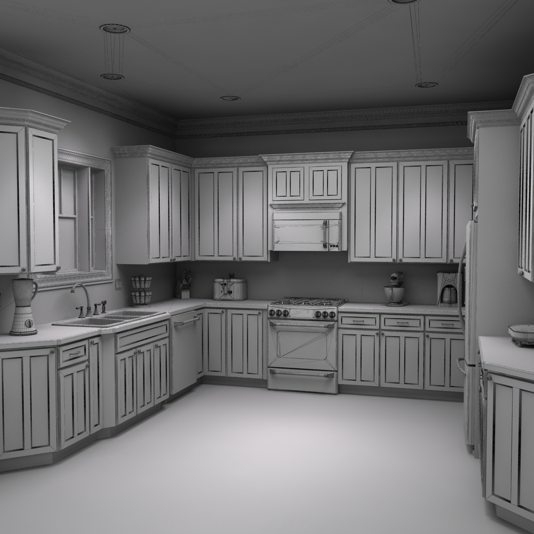 3d max kitchen scene