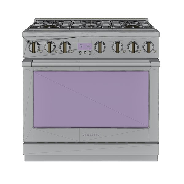 3D Monogram 36 inch Gas Range with 6 Burners ZGP366NTSS - TurboSquid ...
