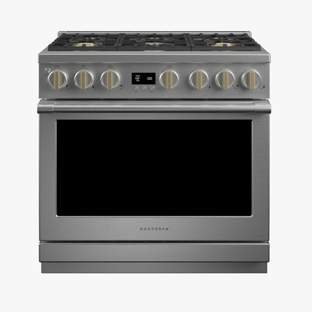 3D Monogram 36 Inch Gas Range With 6 Burners ZGP366NTSS - TurboSquid ...