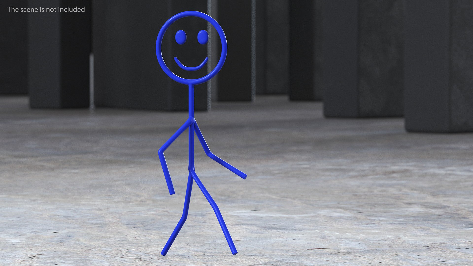 3D Blue Stickman Walking Pose model - TurboSquid 2086200