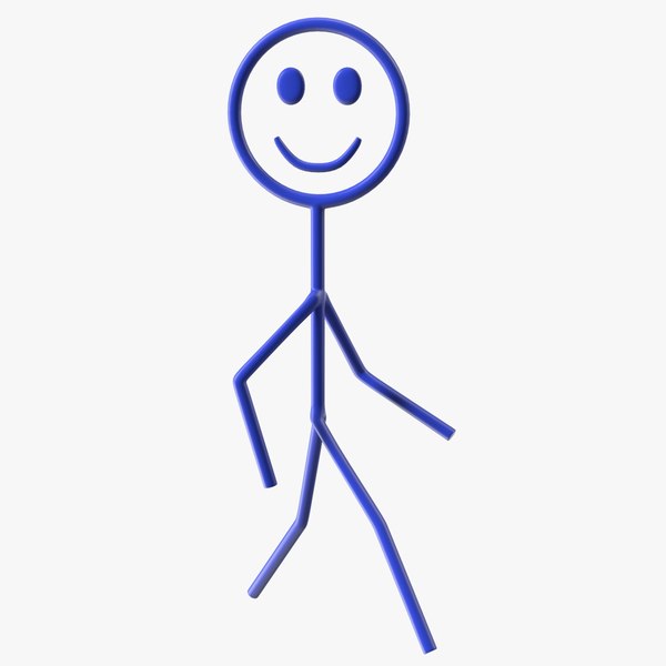 modelo 3d Blue Stickman Walking Pose - TurboSquid 2086200
