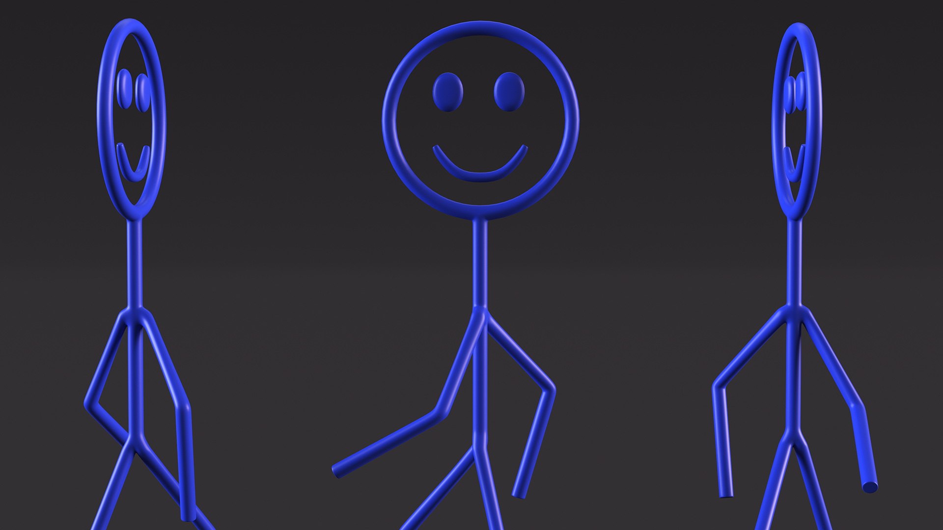 3D Blue Stickman Walking Pose model - TurboSquid 2086200