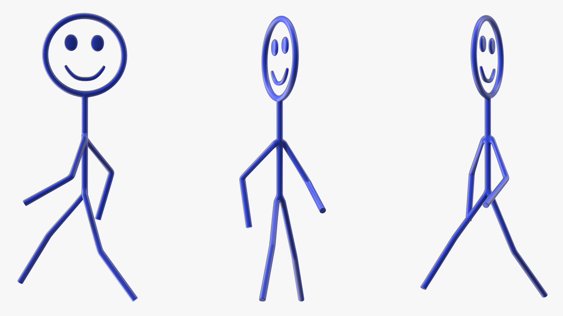 3D Blue Stickman Walking Pose model - TurboSquid 2086200