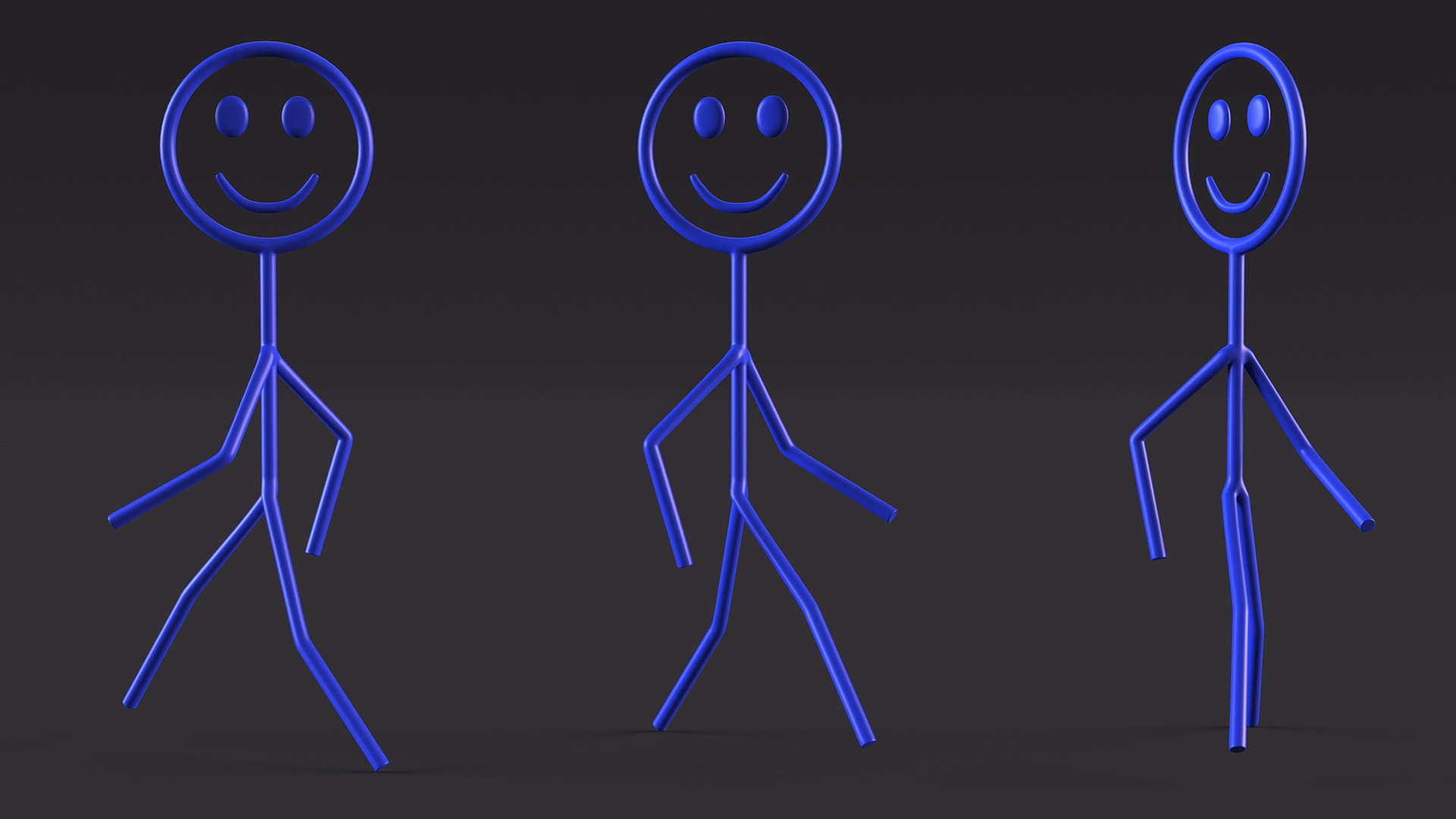 3D Blue Stickman Walking Pose model - TurboSquid 2086200