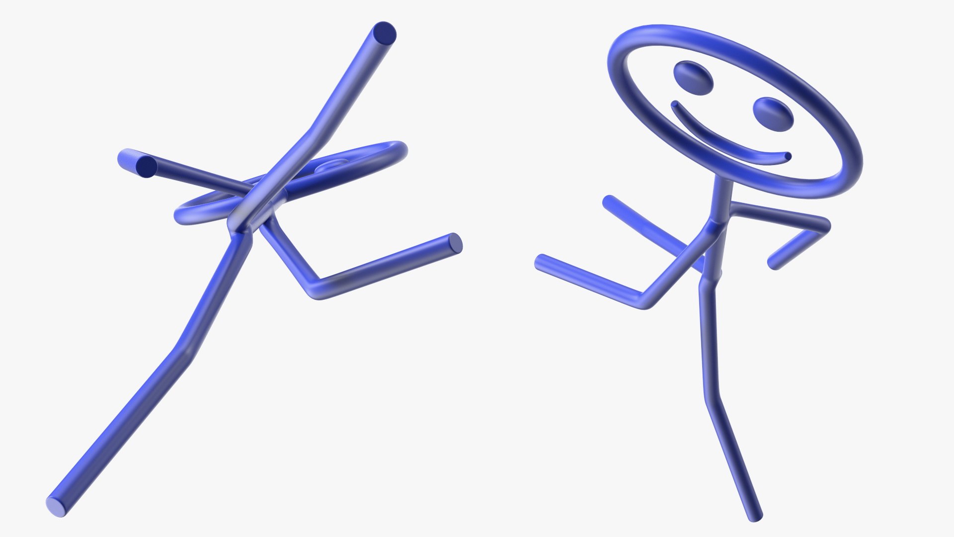 3D Blue Stickman Walking Pose model - TurboSquid 2086200