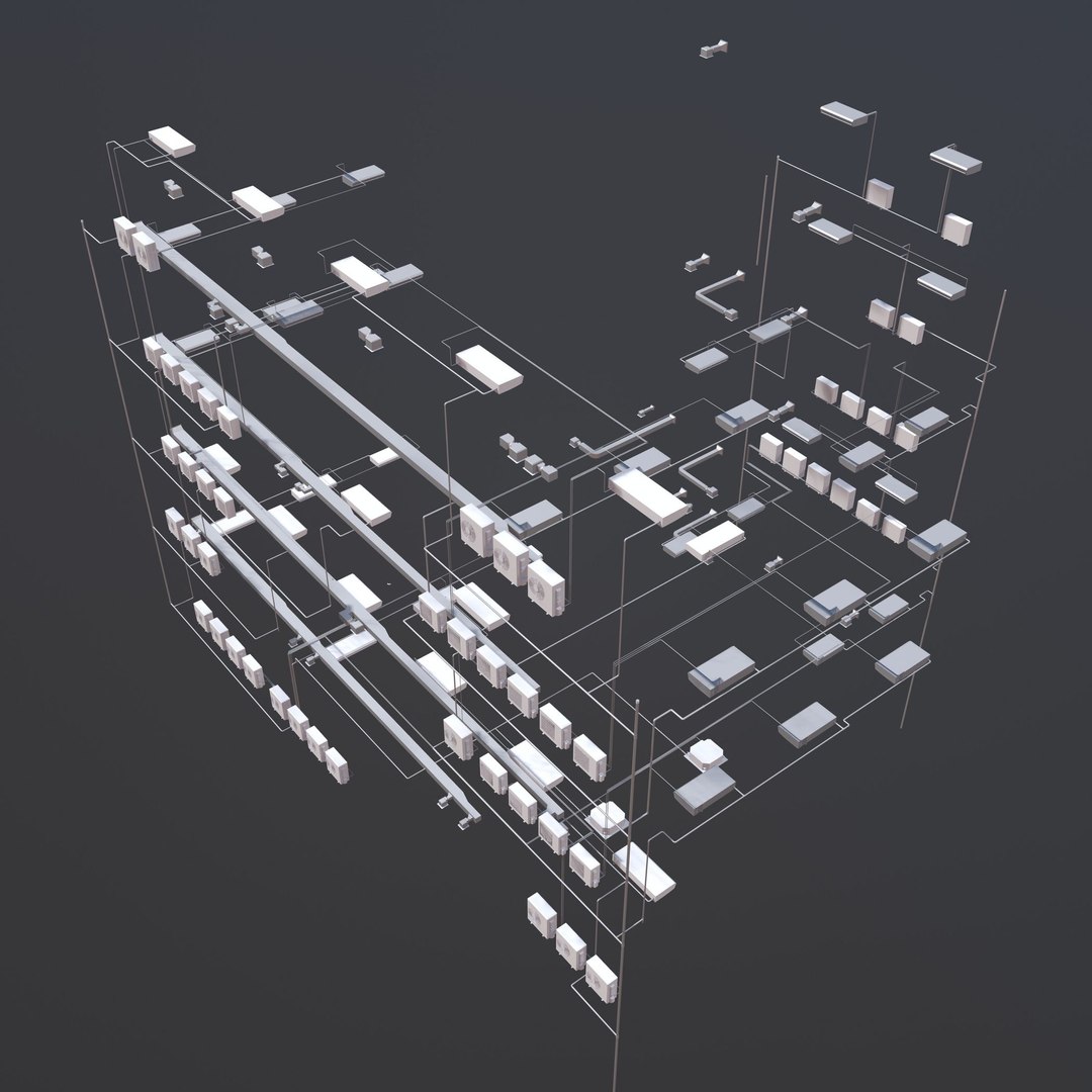 3D Air Conditioning System In Building - TurboSquid 2077762