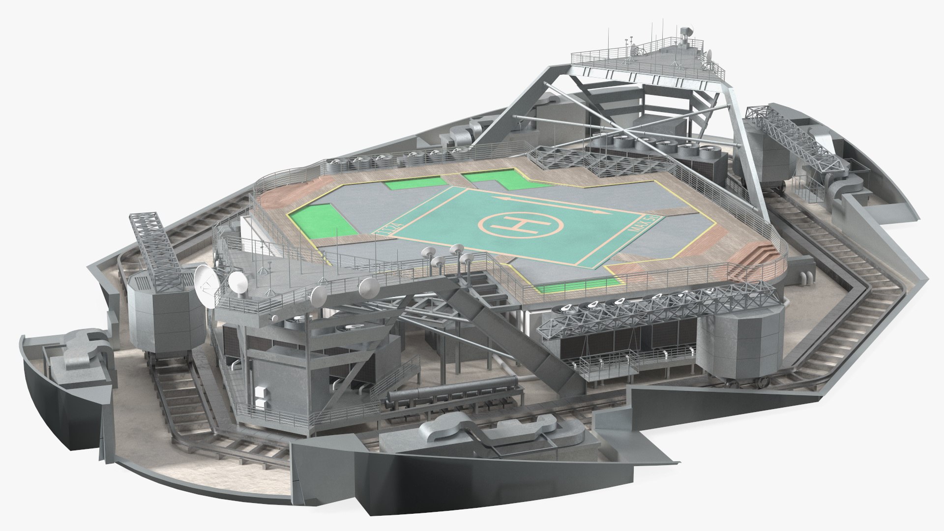 Rooftop Helipad 3D Model - TurboSquid 1878029