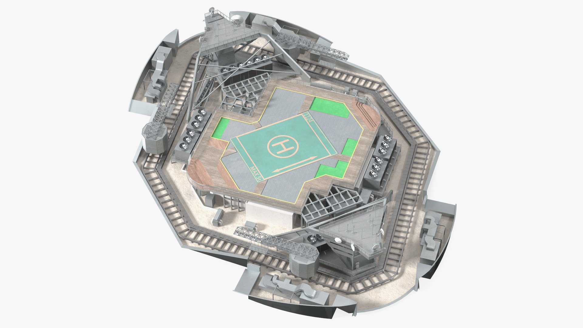 Rooftop Helipad 3D model - TurboSquid 1878029