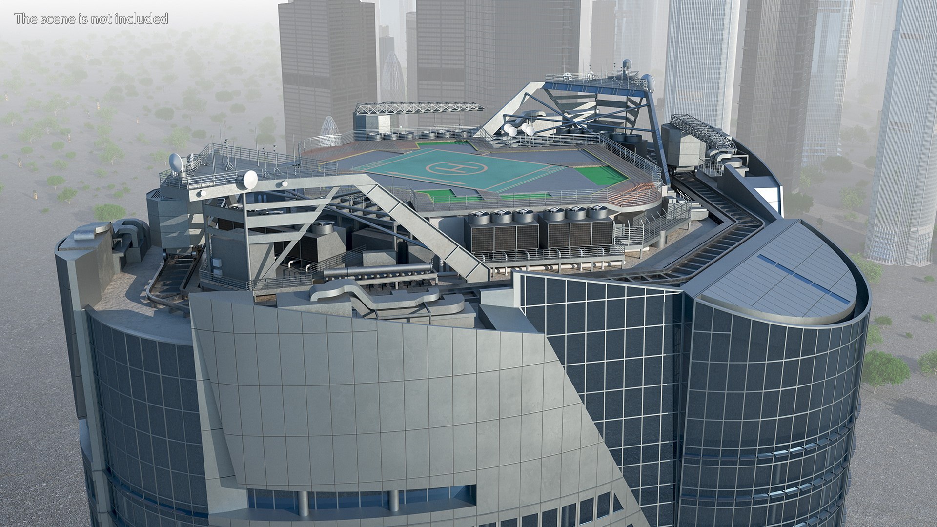 Rooftop Helipad 3D Model - TurboSquid 1878029