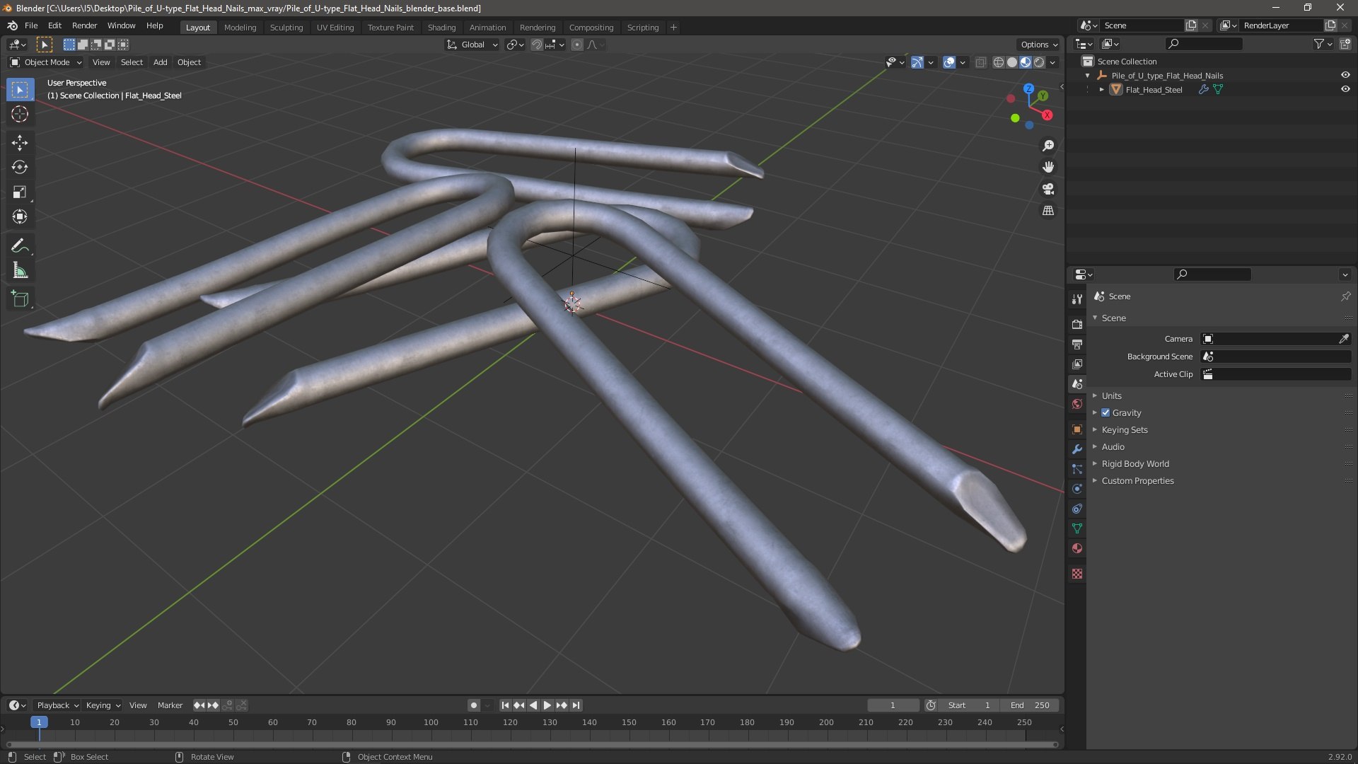 Pile Of U-type Flat Head Nails 3D - TurboSquid 2210677