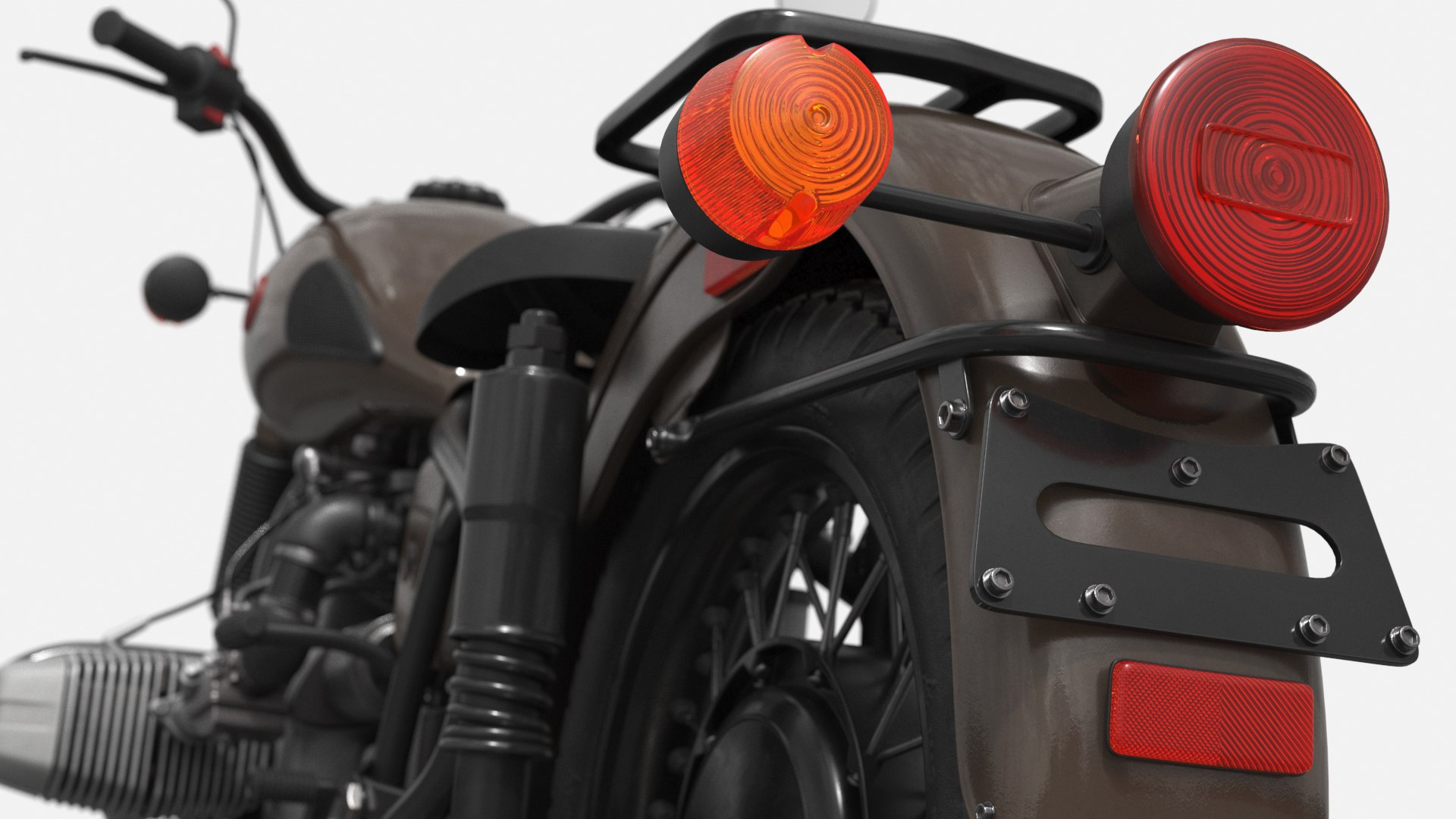 3D Model Brown Motorcycle Ural M70 - TurboSquid 2402376