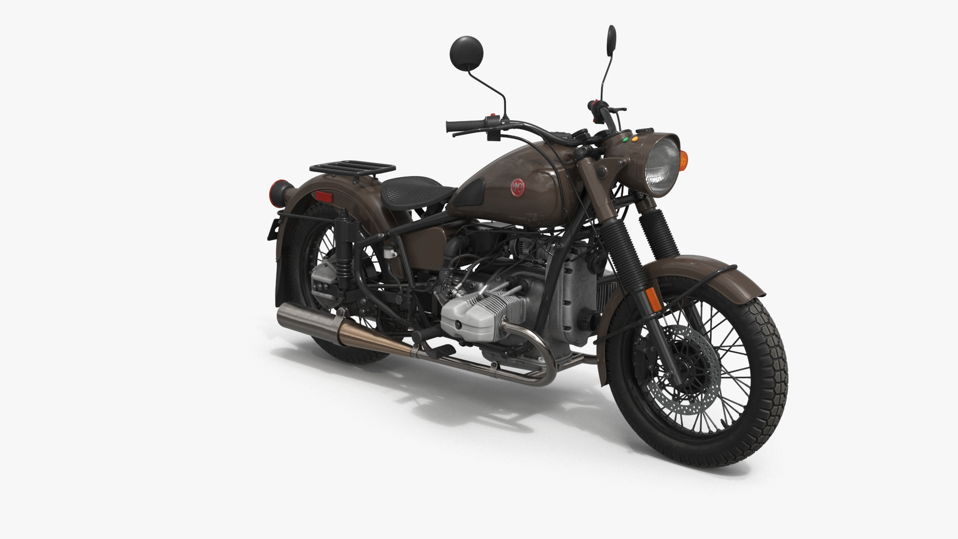 3D Model Brown Motorcycle Ural M70 - TurboSquid 2402376