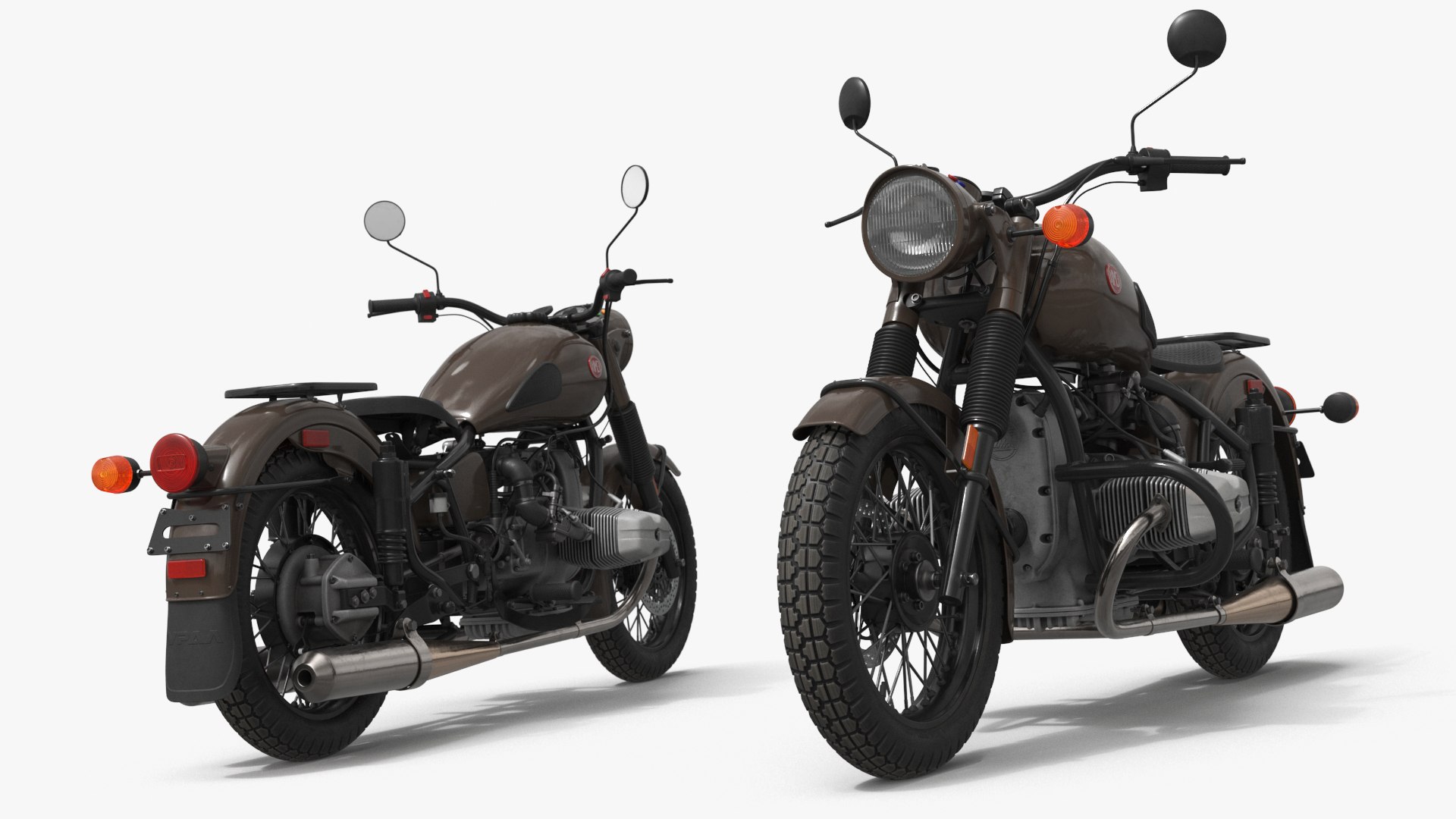3D Model Brown Motorcycle Ural M70 - TurboSquid 2402376