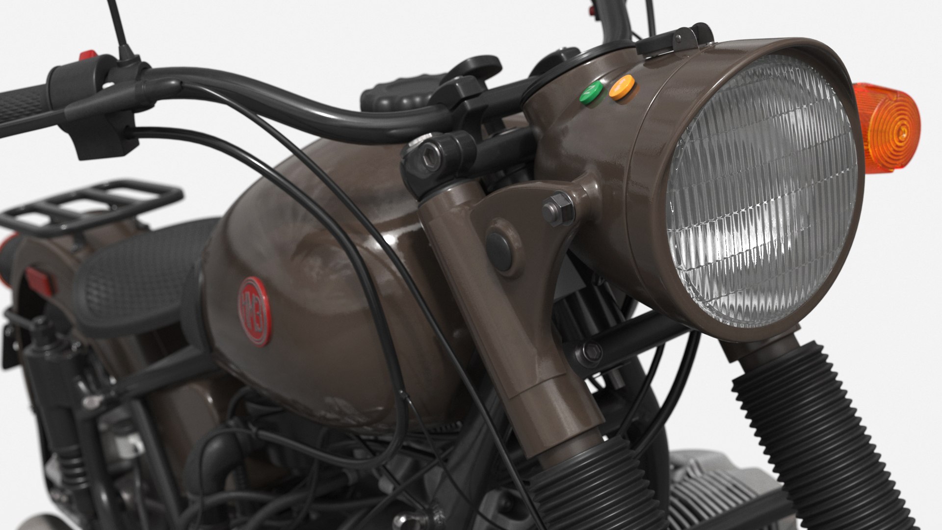 3D Model Brown Motorcycle Ural M70 - TurboSquid 2402376