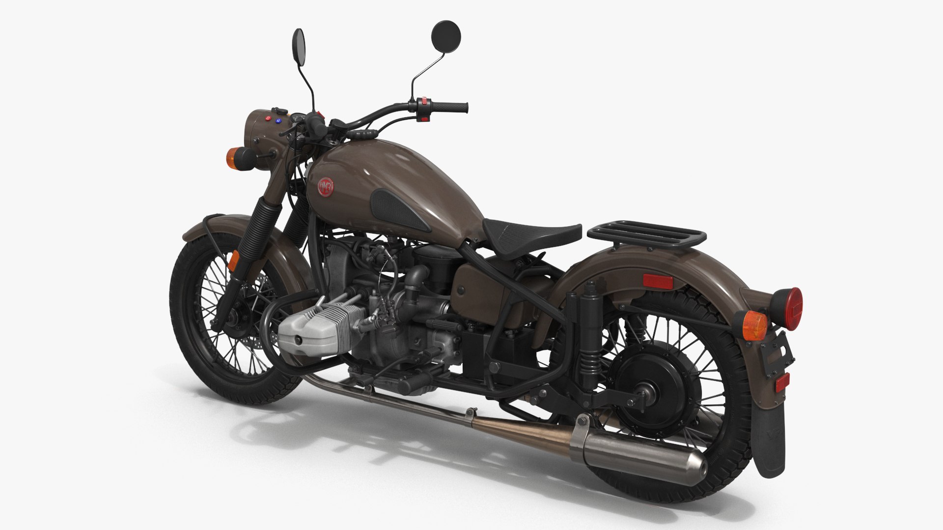 3D Model Brown Motorcycle Ural M70 - TurboSquid 2402376