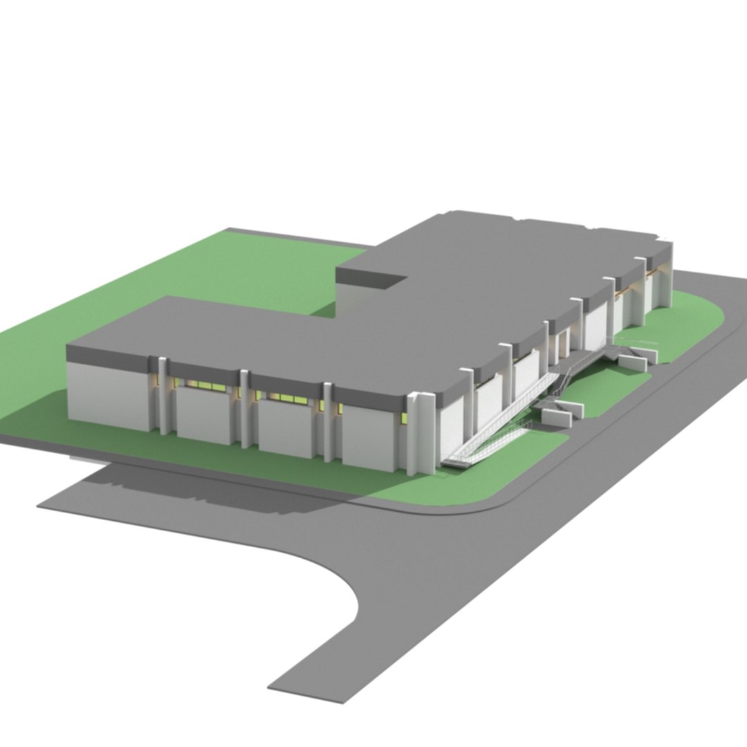 3D one-storey public building - TurboSquid 1837846