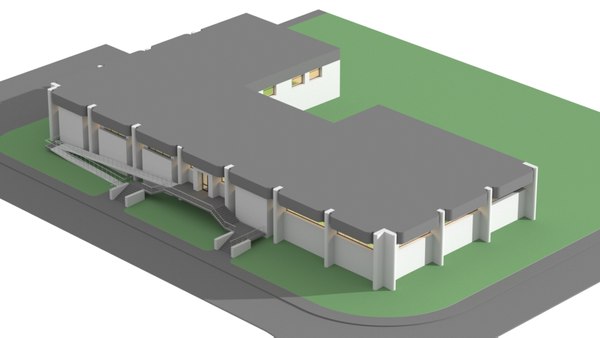 3D one-storey public building - TurboSquid 1837846